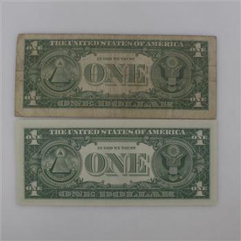 1957 Star Note & 1957A Silver Certificate $1 Dollar, 2 Pieces ...