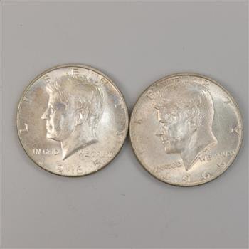 1965 Kennedy Silver Clad Half Dollar, 2 Pieces | Property Room