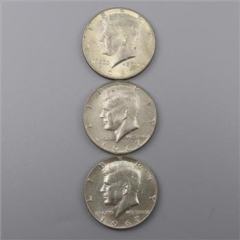 1967 Kennedy Silver Clad Half Dollar, 3 Pieces | Property Room