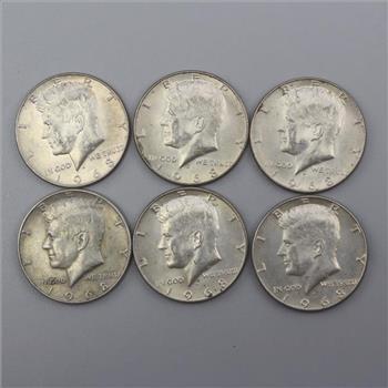 1968 Kennedy Silver-Clad Half Dollar, 6 Pieces | Property Room