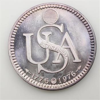 1980 Fine Silver USA Bicentennial 1 Troy Oz Round | Property Room