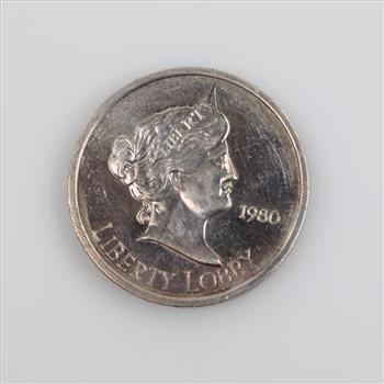 1980 Liberty Lobby Fine Silver 1 Oz Round | Property Room