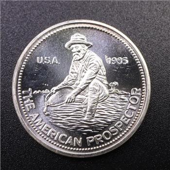 1985 Fine Silver Engelhard The American Prospector 1/2 Troy Oz Round ...