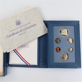 1987-S US Mint Prestige Set W/COA, Includes Silver Coin | Property Room