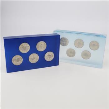 1999 US Mint Statehood Quarters In Acrylic, 2 Displays | Property Room