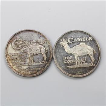 2 .999 Silver Vintage Camel Cigarette Rounds | Property Room