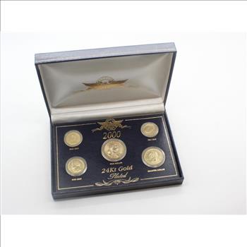 2000 24kt Gold Plated Coin Set In Presentation Case | Property Room