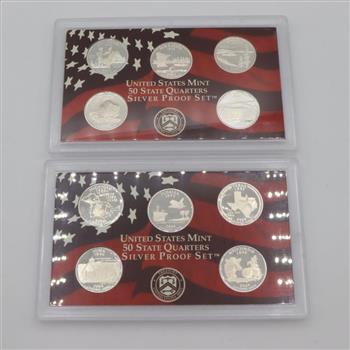 2004-S & 2005-S US Mint 50 States Quarters Silver Proof Set, 2 Sets ...