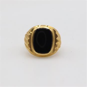 20kt Gold Black Stone Ring | Property Room