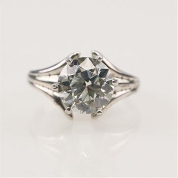 2.15cts TW Diamond GIA Certified Silver Solitaire Ring-Evaluated by Our ...