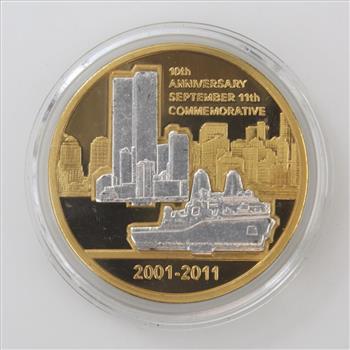 24k Gold Clad 10th Anniversary Sept. 11 Commemorative Coin | Property Room