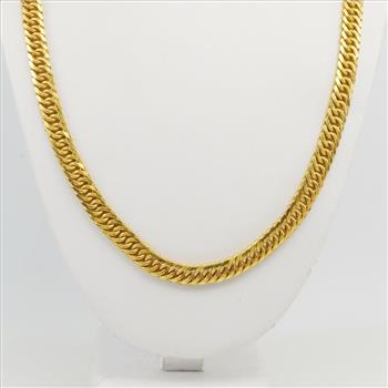 24kt Gold Double Link Chain Necklace-Evaluated By Our Certified ...