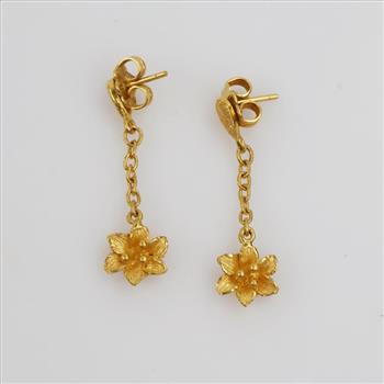 24kt Gold Flower Earrings | Property Room