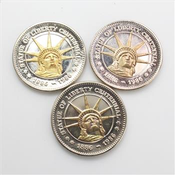 3 Statue Of Liberty 100th Anniversary Gift Of Freedom Coins | Property Room