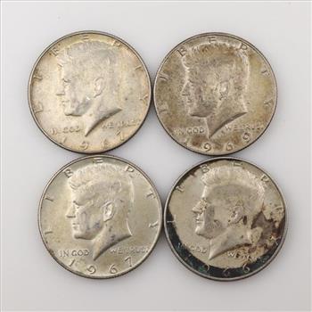 4 Kennedy Silver-Clad Half Dollars | Property Room