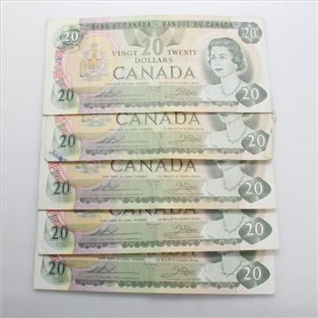 5 Canadian $20 Bills | Property Room