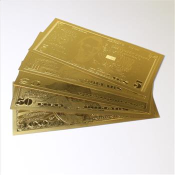 5 Gold Layered U.S. Bills Replicas | Property Room