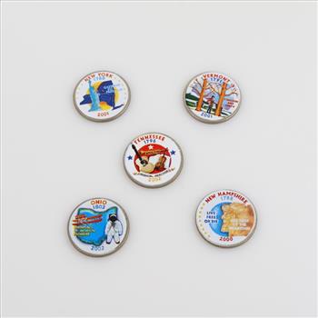 5 US Colorized Statehood Quarters | Property Room