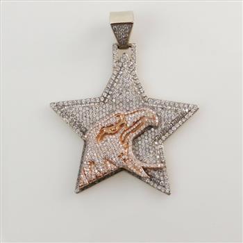 5.33cts TW Diamond 10kt Gold Two-tone Star Pendant-Evaluated By ...