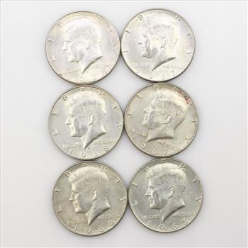 6 Silver Clad US Kennedy Half Dollars | Property Room