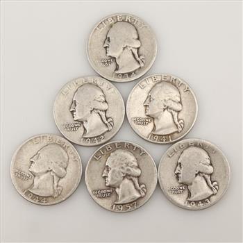 6 Washington Silver Quarters | Property Room