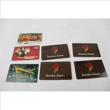 7 Gift Cards, In-n-out, Jamba Juice, Cold Stone | Property Room