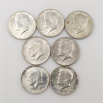 7 Kennedy Silver Clad Half Dollars | Property Room