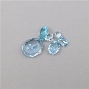 7.65ct TW Loose Blue Plastic Stones, 6 Stones | Property Room