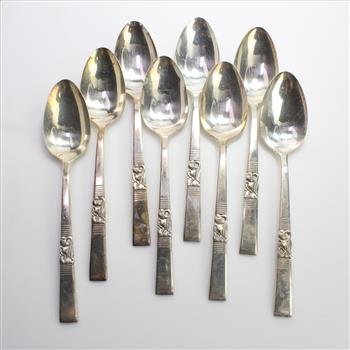 8 Silver Plated Community Morning Star Spoons | Property Room