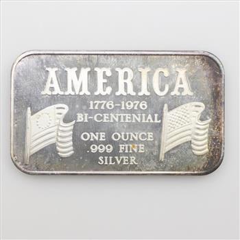 .999 Silver America Bi-Centennial Bar 1 Oz | Property Room