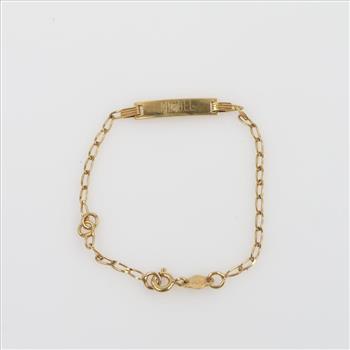9kt Gold Name Plate Bracelet | Property Room