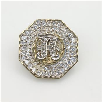 9kt Two-Tone Gold Clear Stone Pin | Property Room