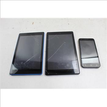 Amazon Tablets, Alcatel Tracfone Phone: 3 Items (Sold For Parts ...