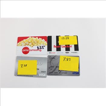 AMC, Foot Locker & Visa Gift Cards, 4 Pieces | Property Room