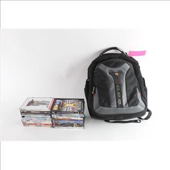 Assorted DVD Movies, 18 Pieces, In Swiss Gear Backpack | Property Room