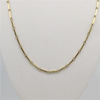 Baraka 18kt Gold Diamond Accent Bar Link Necklace-Evaluated By Our ...