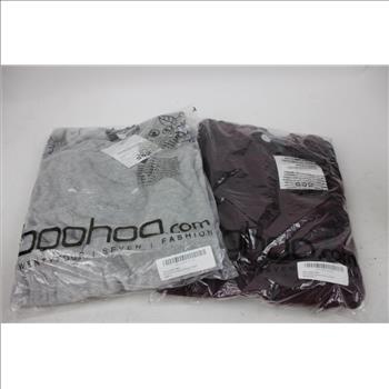 BoohooMAN Checker Black/White T-Shirt, Grey And Burgundy Floral Velour ...