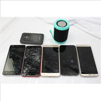 Bulk Lot Of Cell Phones, Speaker And Hotspot, 7 Pieces | Property Room