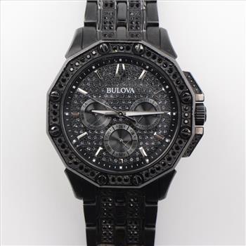 Bulova Octava Black Crystal Stainless Steel Watch | Property Room