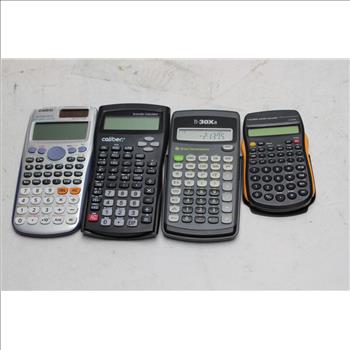 Caliber, Casio, Texas Instruments Calculators 4 Pieces | Property Room