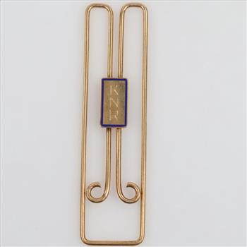 Cartier 14kt Gold Money Clip Or Bookmark With Blue Enamel Detail ...