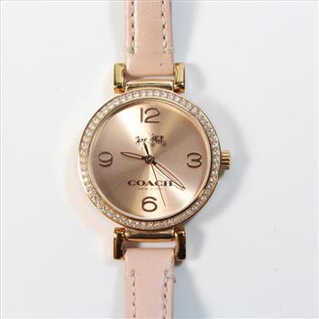 Coach Crystal Horse & Carriage Pink Leather Fashion Watch | Property Room