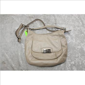Coach Pearlescent White Leather With Silver Hardware Handbag | Property ...