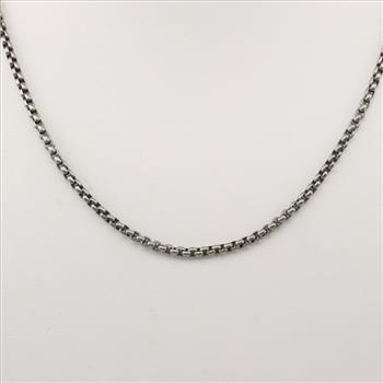 David Yurman Sterling Silver Grey Titanium Box Chain Necklace ...