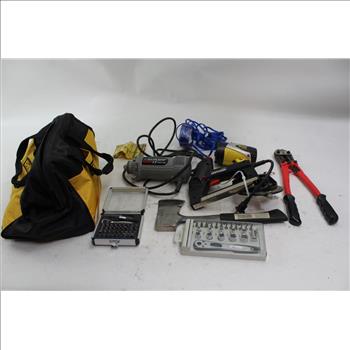 Dewalt Tool Bag With Rotozip Spiral Saw And More Assorted Tools, 6 ...