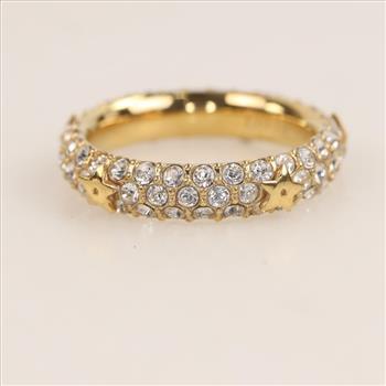 Dior Gold Finish White Crystal Petit CD Ring | Property Room