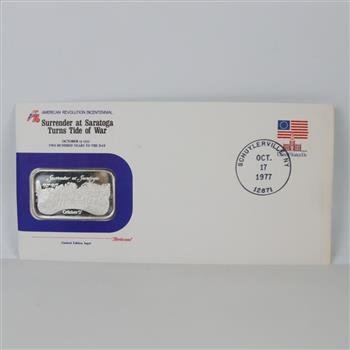 Fine Silver Fleetwood Mint Surrender At Saratoga Turns Tide Of War 480 ...