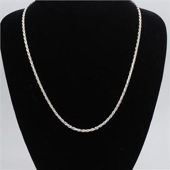 Fine Silver Rope Necklace | Property Room
