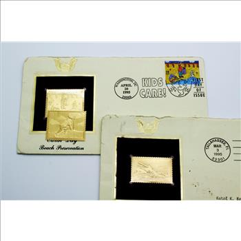 First Day Of Issue Gold Stamp Replicas - 3 Pieces | Property Room