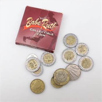 Foreign Currency And Babe Ruth Token, 13 Pieces | Property Room
